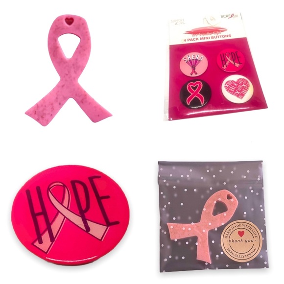 Hand Crafted | Jewelry | New Breast Cancer Awareness 4 Pack Of Buttons ...